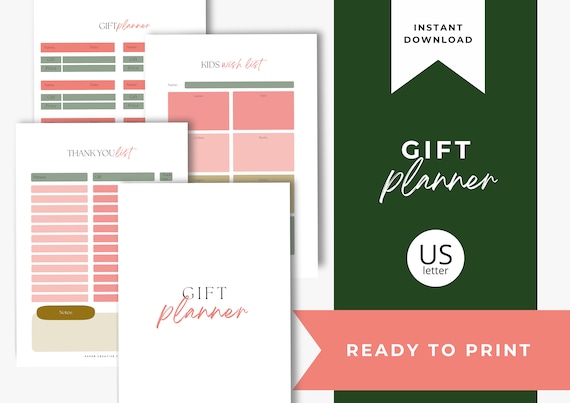 Gift Planner Printable Gift Budgeting Gift Tracker Gift - Etsy