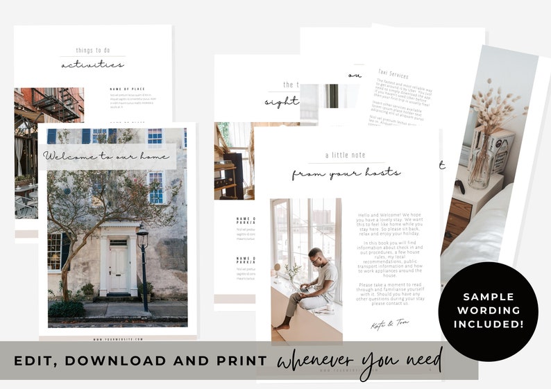 EDITABLE AIRBNB Welcome Book Template Pre-written Text Easy - Etsy