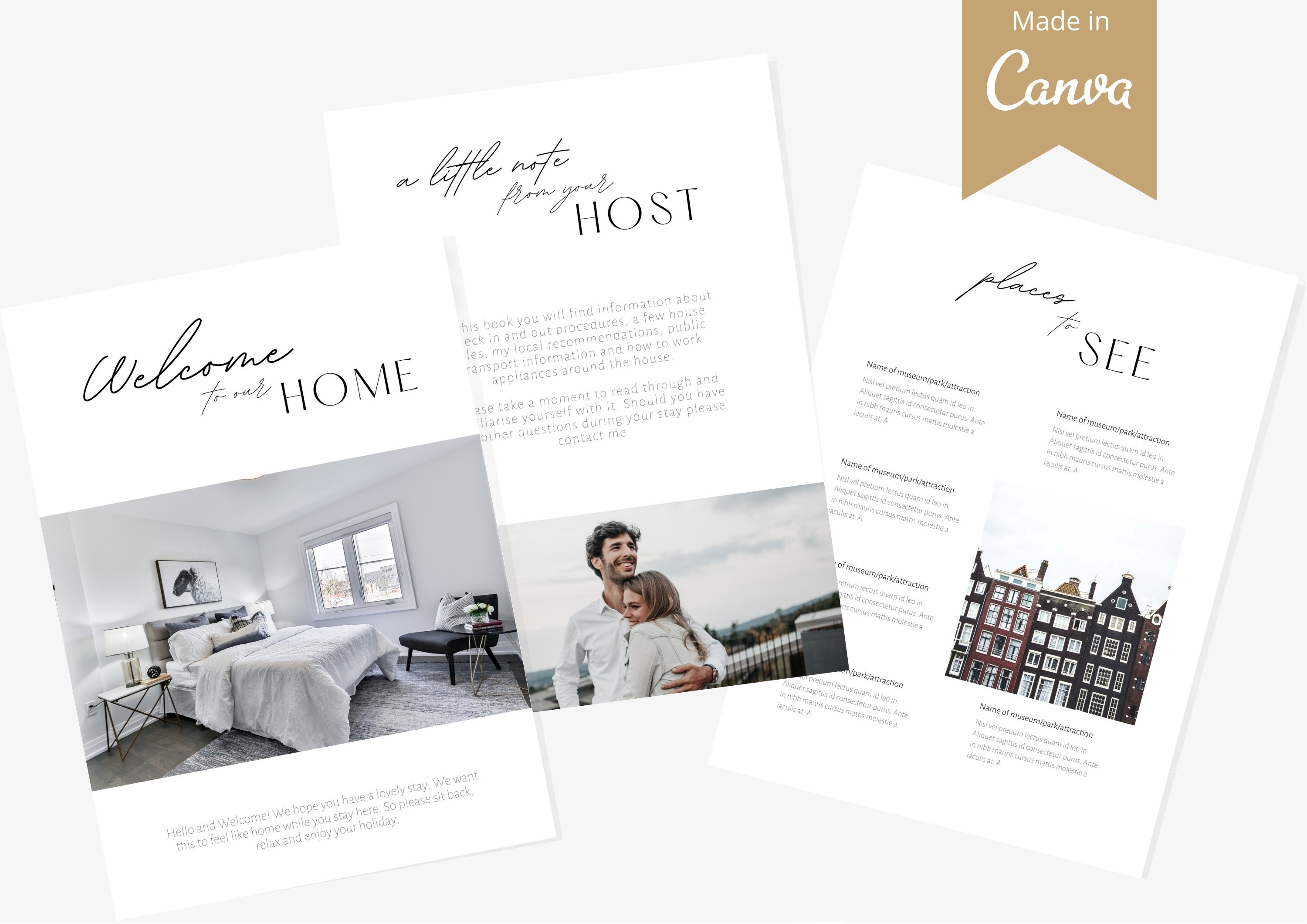 Welcome Book Template Airbnb Welcome Guide Editable Canva - Etsy UK