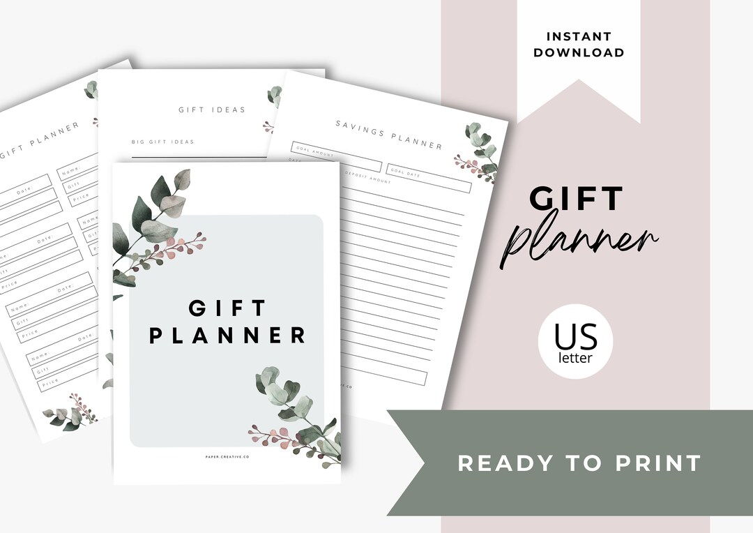 Gift Planner Printable, Gift Budgeting, Gift Tracker, Gift List ...