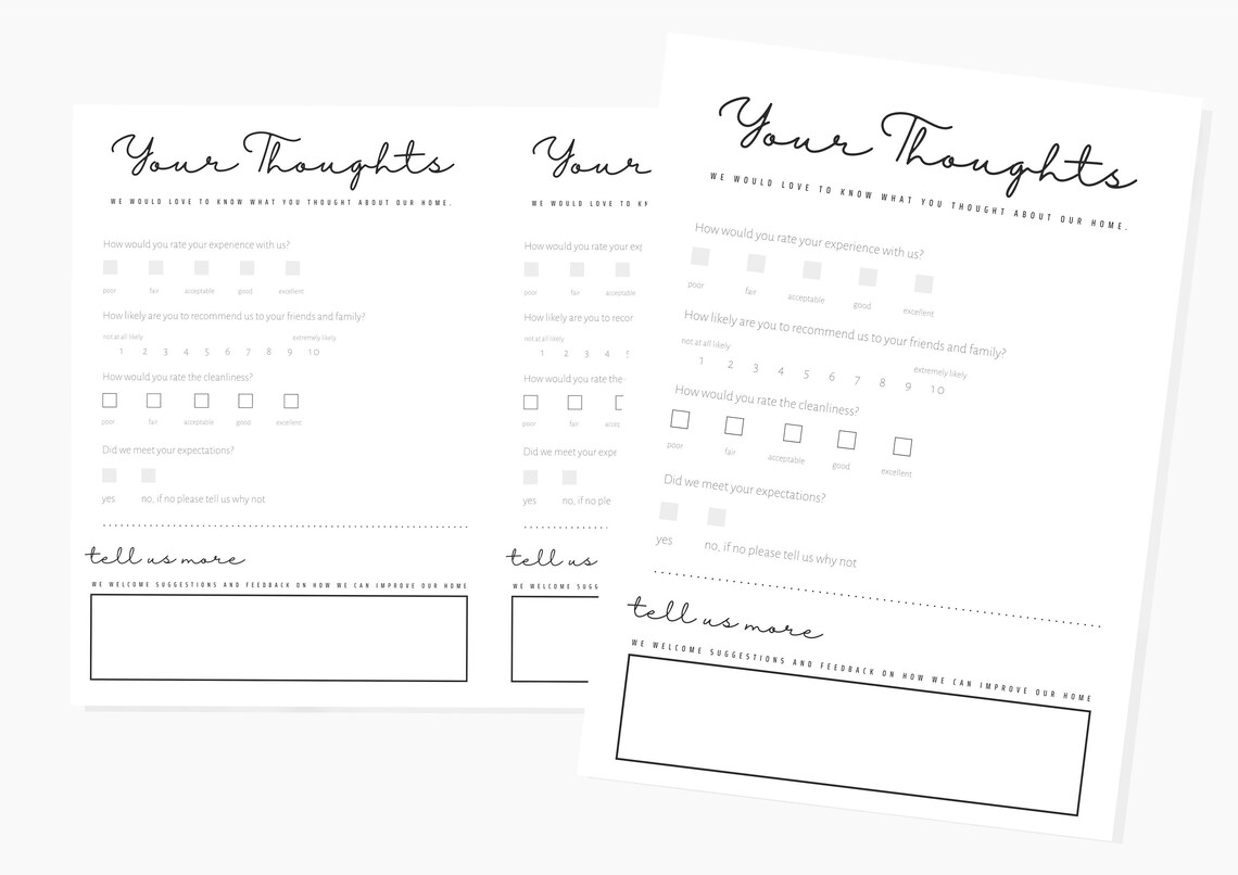 Feedback Form Guest Canva Template Airbnb Host VRBO - Etsy