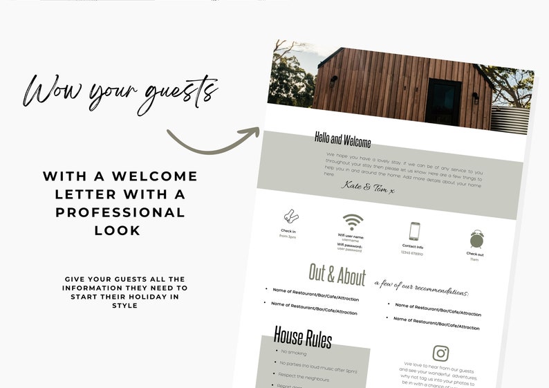 Welcome Letter Canva Template Airbnb Host Guide Airbnb - Etsy
