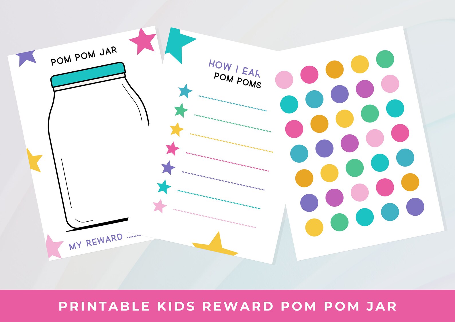Kids Reward Pom Pom Jar Printable Cute Reward Printable - Etsy UK