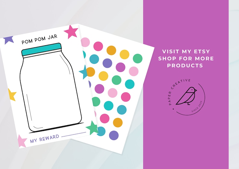 Kids Reward Pom Pom Jar Printable Cute Reward Printable - Etsy UK
