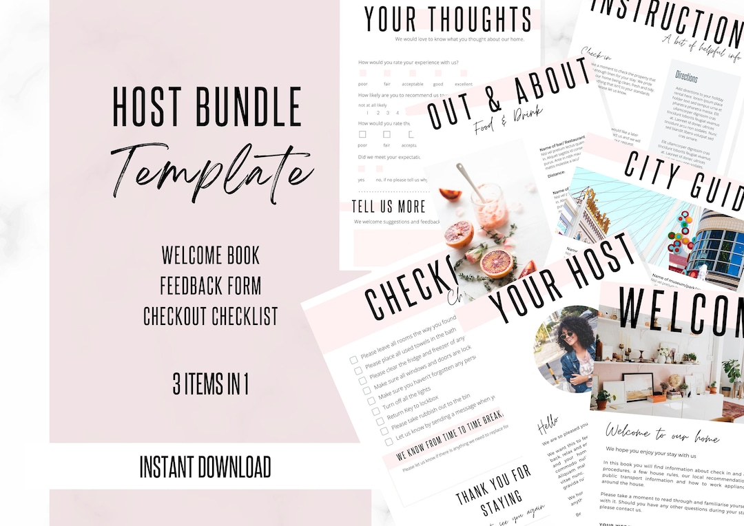 Host Bundle | Welcome Book | Checklist | Feedback Form | Welcome Guide ...