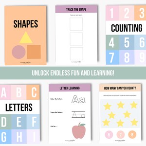 Toddler Learning Workbook | Printable Activities for Shapes, Colours ...