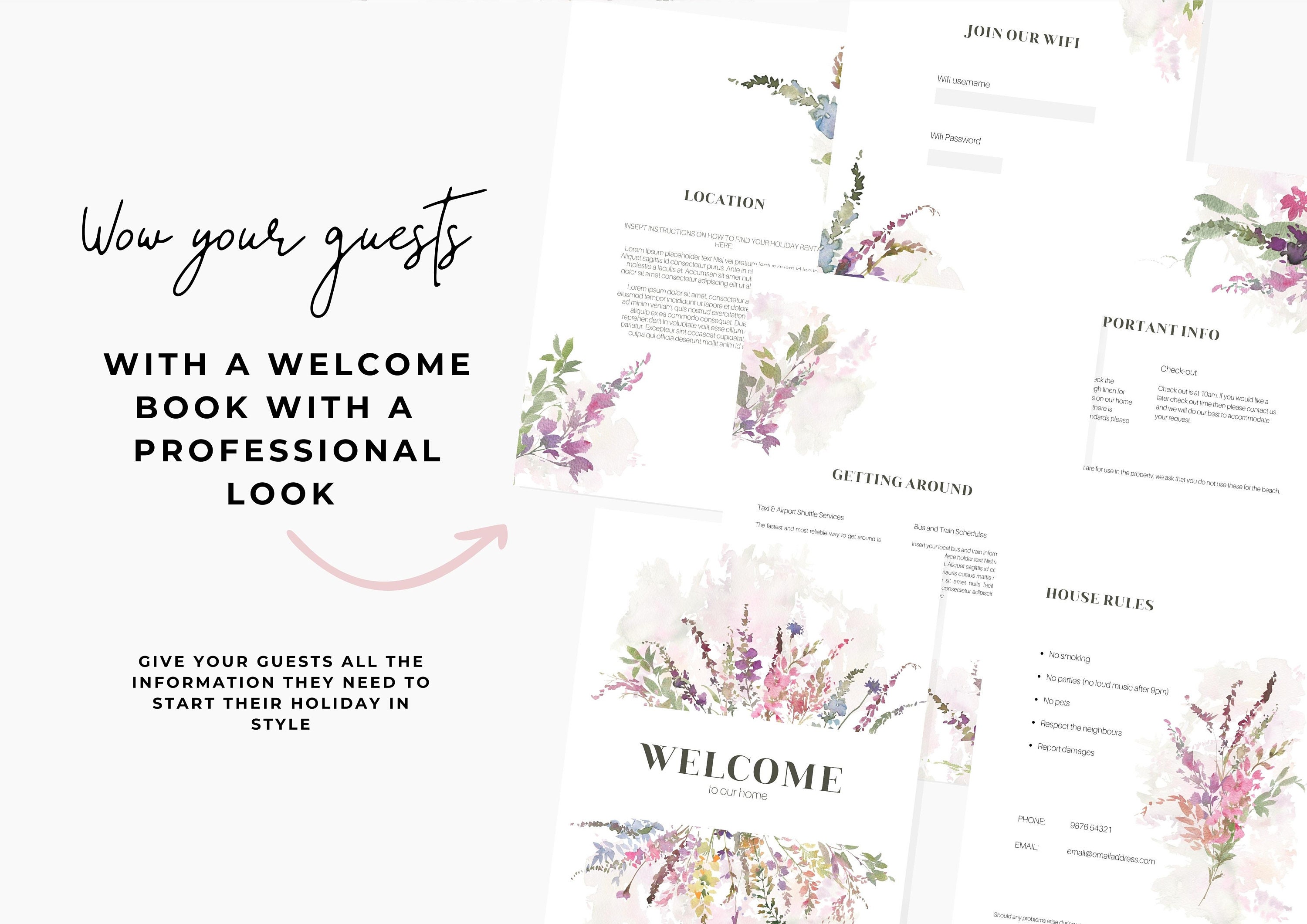 Welcome Book Template Canva Template Airbnb Host Guide - Etsy UK