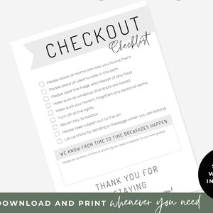 Checkout Checklists | Canva Template | Airbnb | Host | VRBO ...