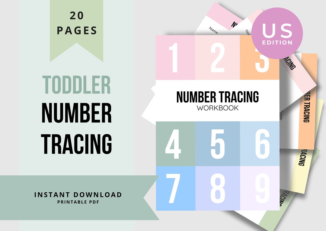 Number Tracing Printable Pack: Kids Learning Activity (US Edition ...