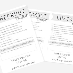 Checkout Checklists | Canva Template | Airbnb | Host | VRBO ...