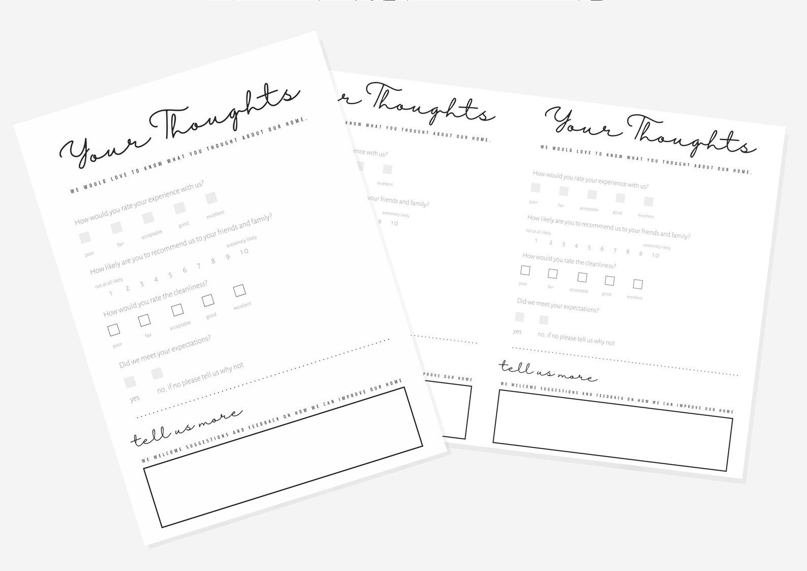 Feedback Form Guest Canva Template Airbnb Host VRBO - Etsy