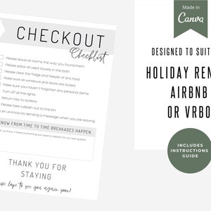 Checkout Checklists | Canva Template | Airbnb | Host | VRBO ...