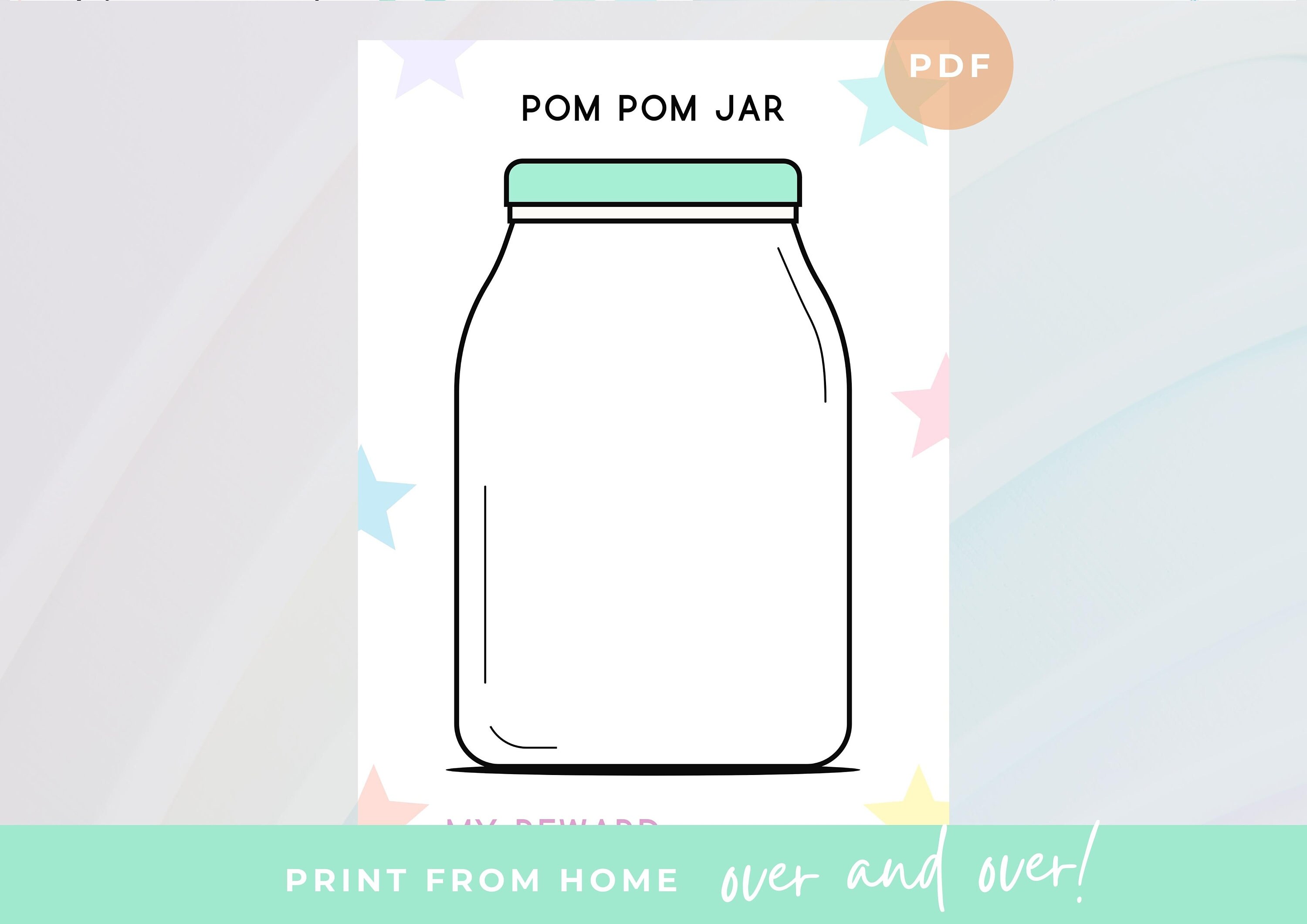 Kids Reward Pom Pom Jar Printable Cute Reward Printable | Etsy UK
