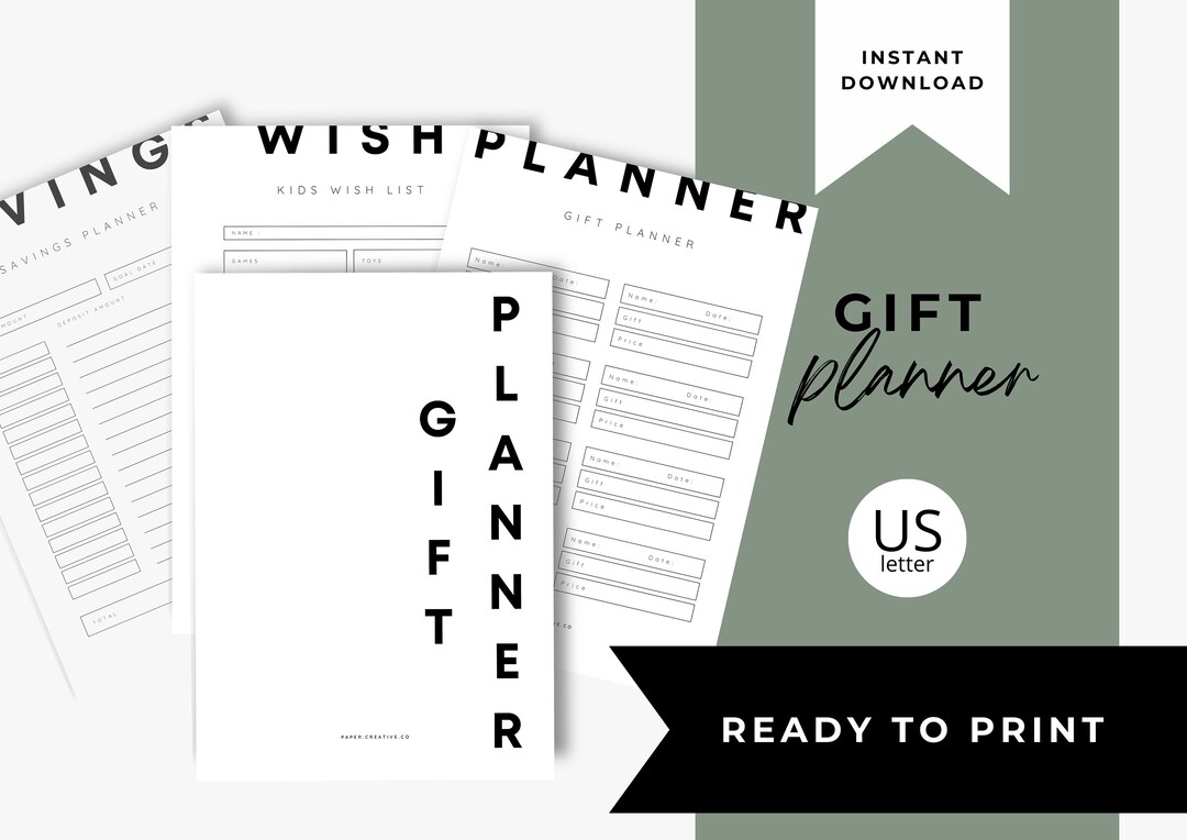 Gift Planner Printable, Gift Budgeting, Gift Tracker, Gift List ...