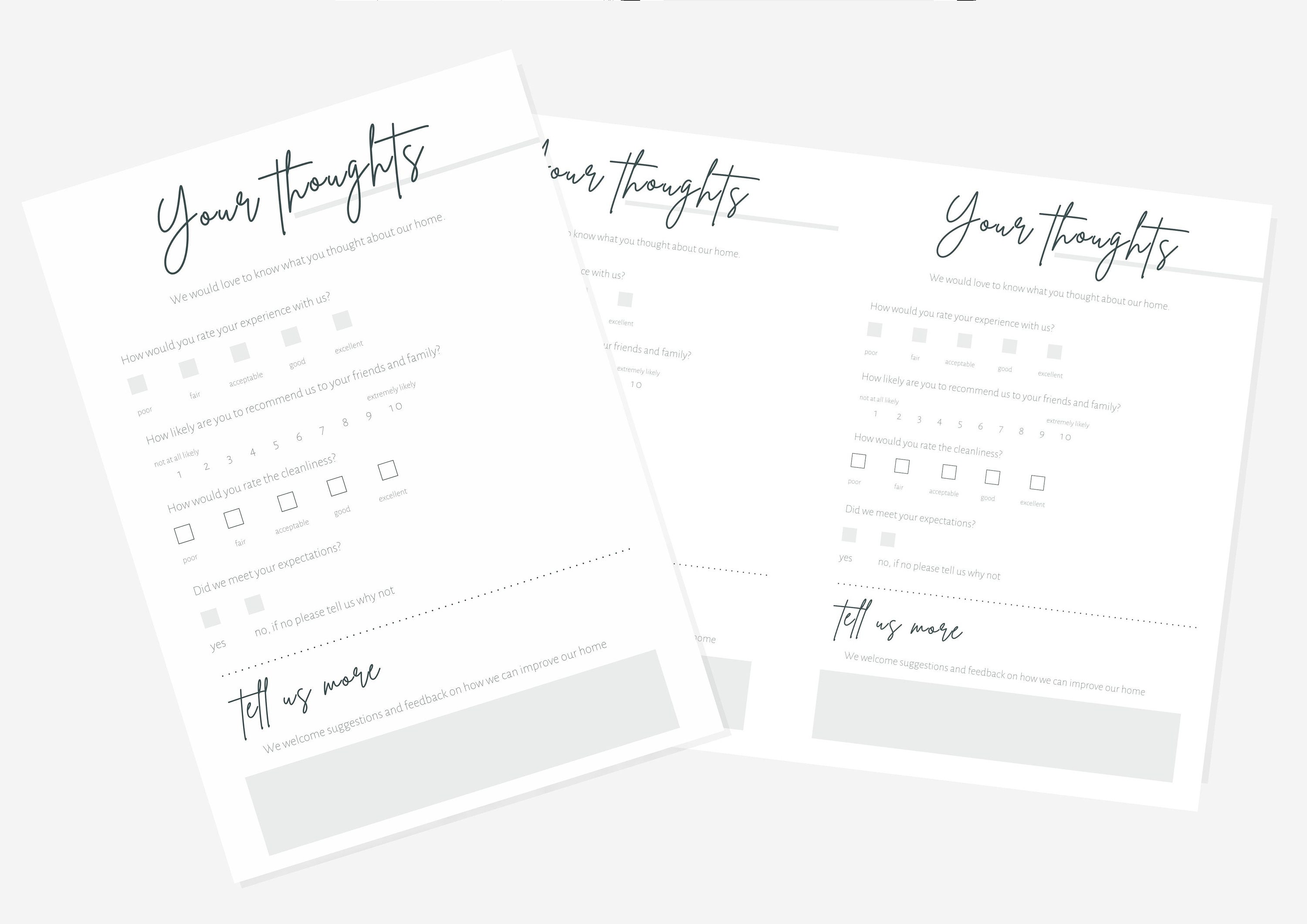 Feedback Form Guest Canva Template Airbnb Host VRBO | Etsy