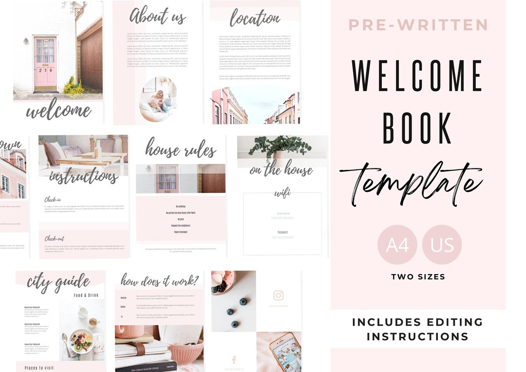Welcome Guide Book Canva Template: Airbnb Host Guide (digital Download ...