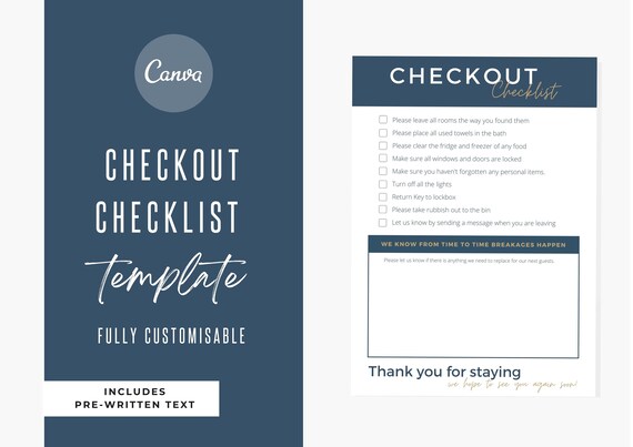 Checkout Checklists Canva Template Airbnb Host VRBO | Etsy Canada