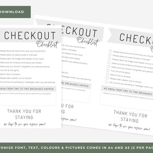 Checkout Checklists | Canva Template | Airbnb | Host | VRBO ...