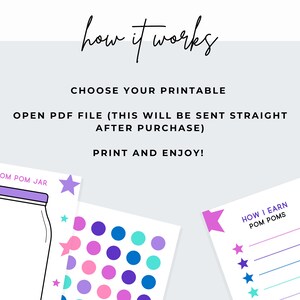 Kids Reward Pom Pom Jar Printable , Cute Reward Printable , Kids Reward ...