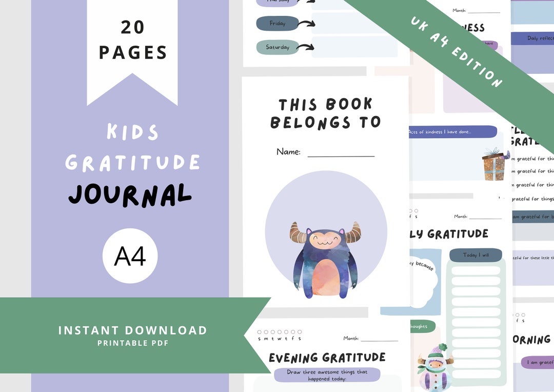 Gratitude Journal for Kids, Positivity and Mindfulness Planner ...