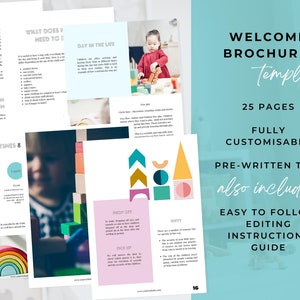 Nursery Prospectus Template | Daycare / Childminder Welcome Brochure ...