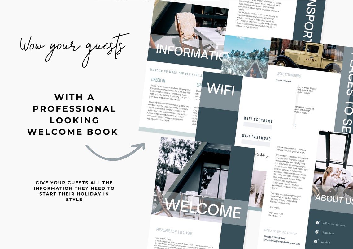 Welcome Book Template Canva Template Airbnb Host Guide - Etsy