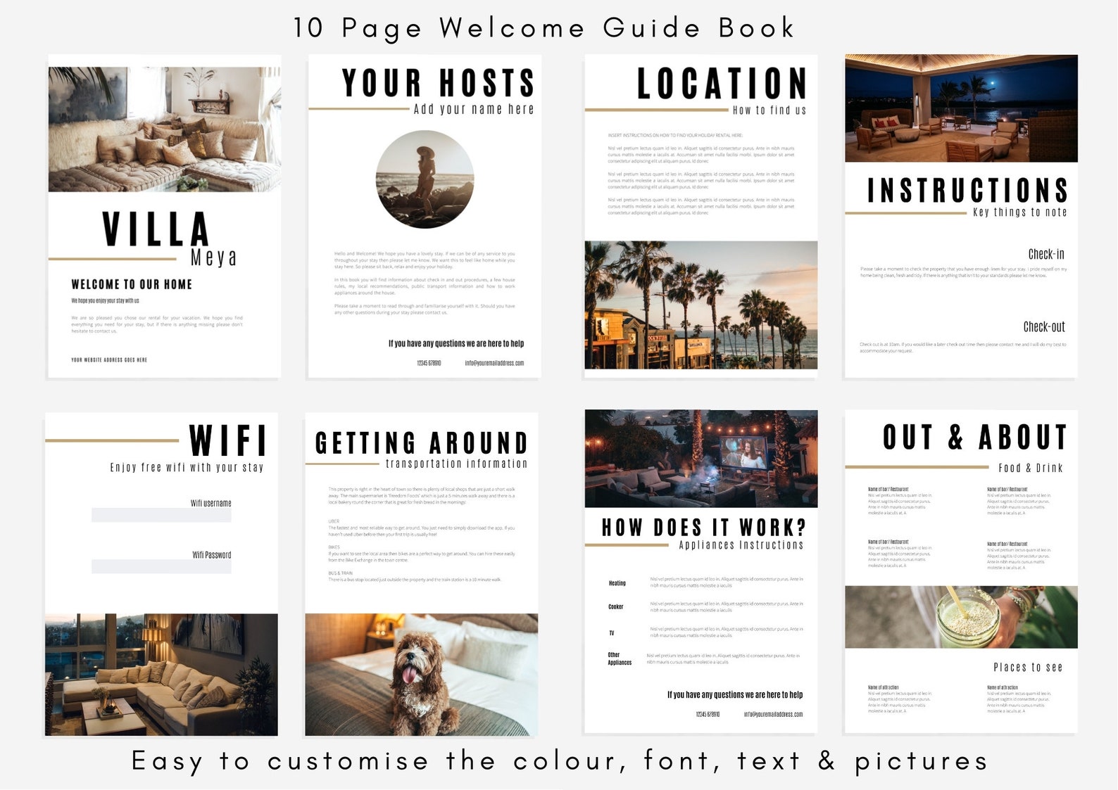 Welcome Book Template Airbnb Welcome Guide Editable Canva | Etsy