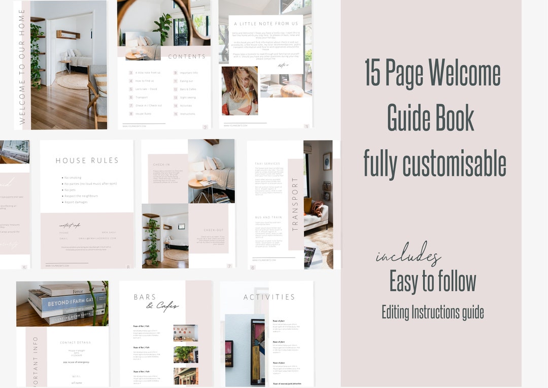 Welcome Book Template | Canva Template | Airbnb | Host Guide | Welcome ...