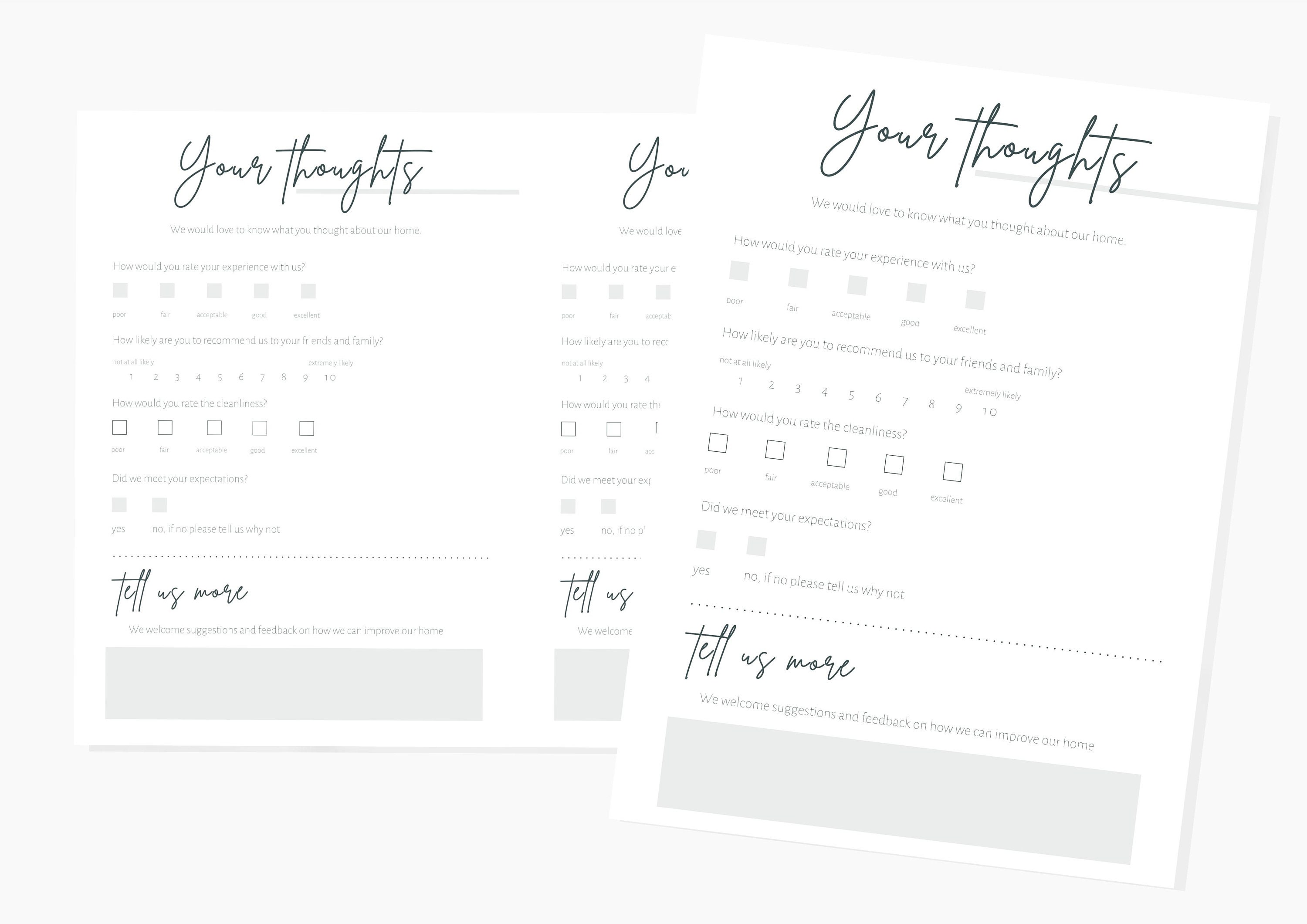 Feedback Form Guest Canva Template Airbnb Host VRBO | Etsy