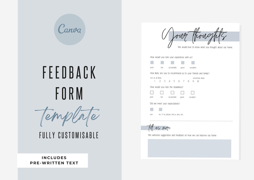 Airbnb Guest Feedback Form Template: Vacation Rental Host (canva ...