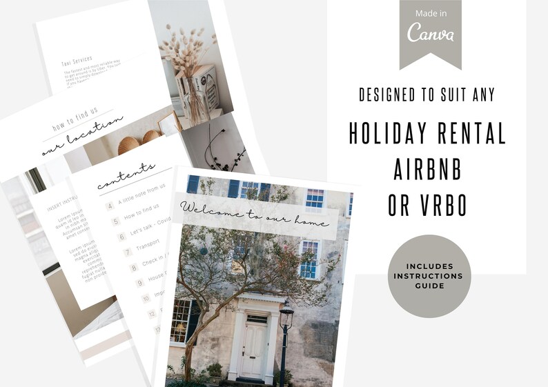 Editable Airbnb Welcome Book Template: Pre-written Text (digital ...