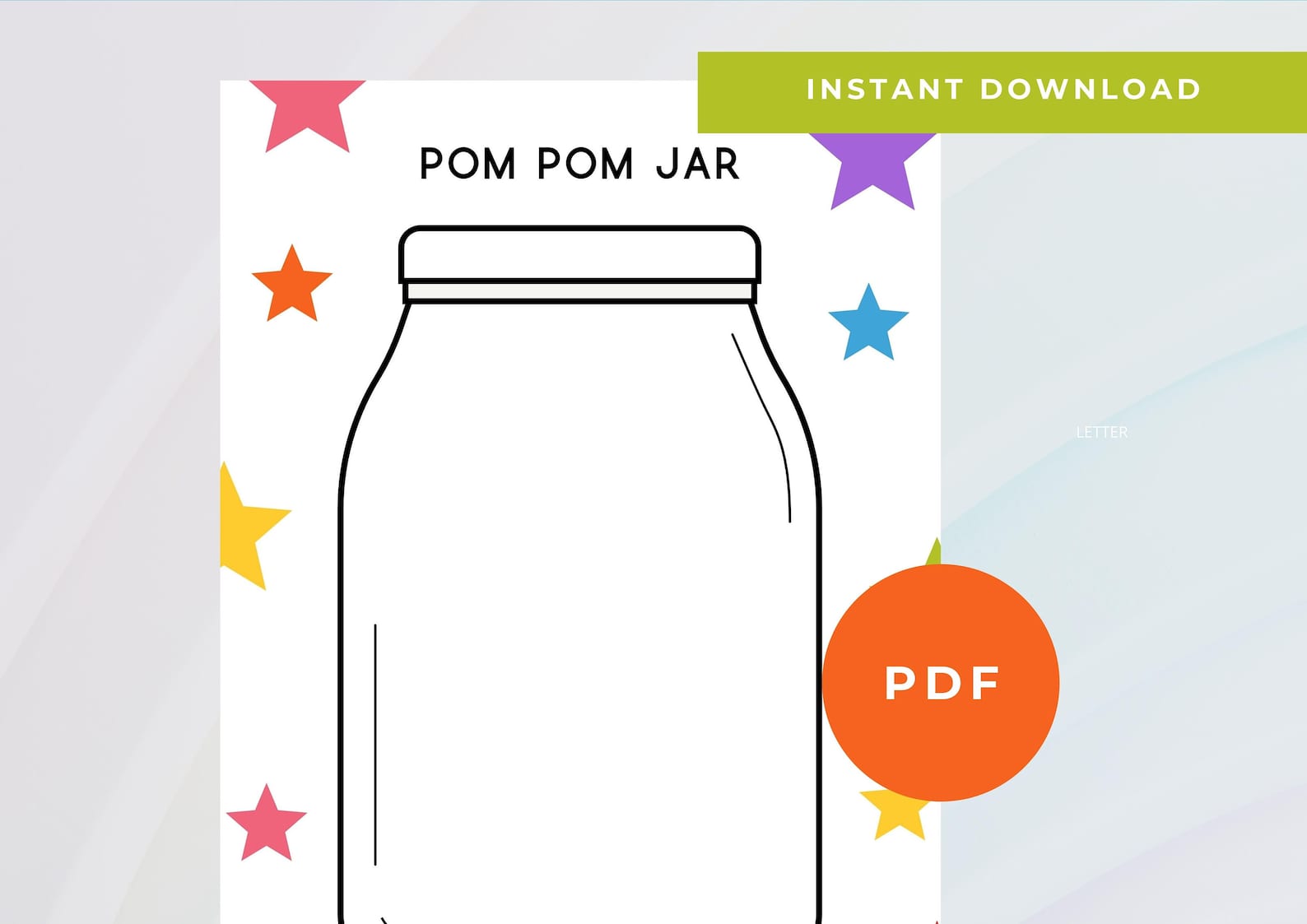 Kids Reward Pom Pom Jar Printable Cute Reward Printable - Etsy