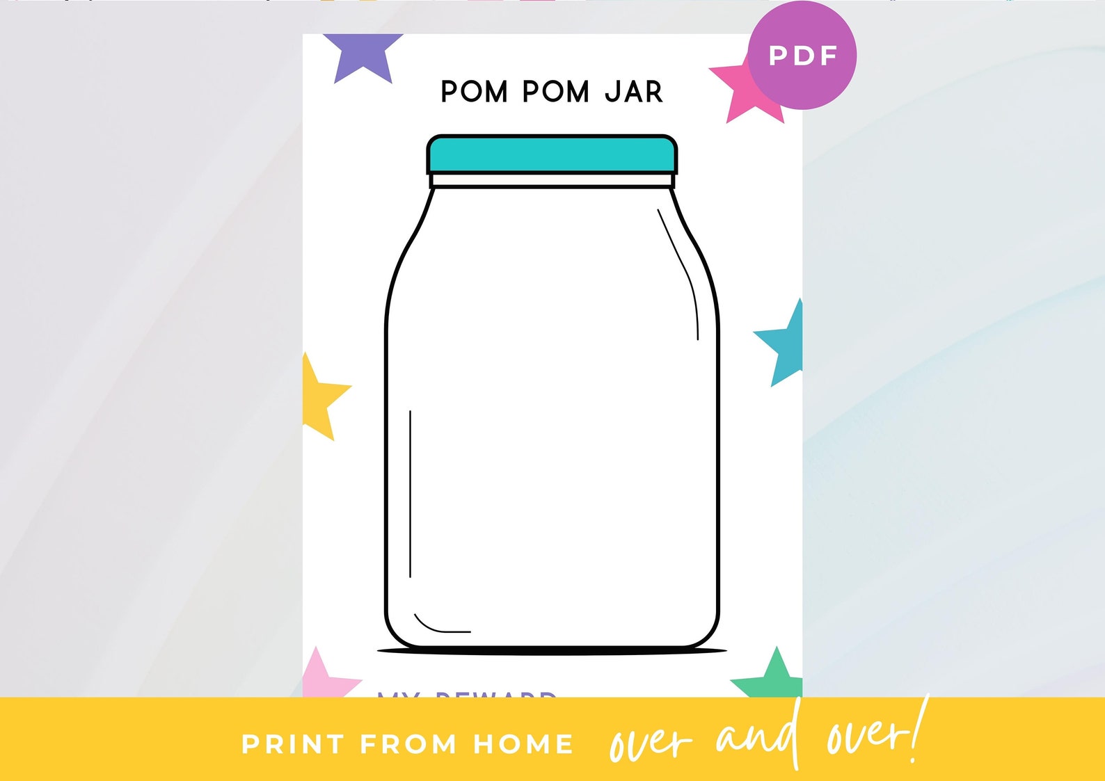 Kids Reward Pom Pom Jar Printable Cute Reward Printable - Etsy UK