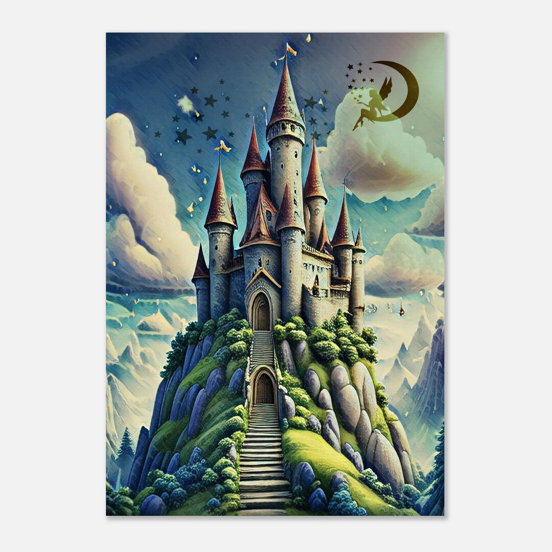 Fairy Tale Castle Art Print, Kids Nursery Decor, Fantasy Princess ...