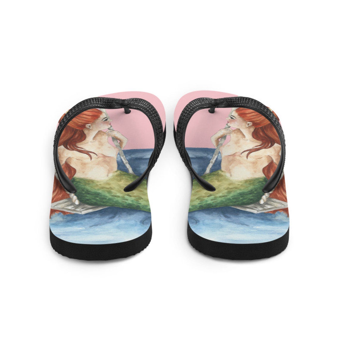 Mermaid Flip Flops Mermaid Undersea Beach Slippers Sandals - Etsy