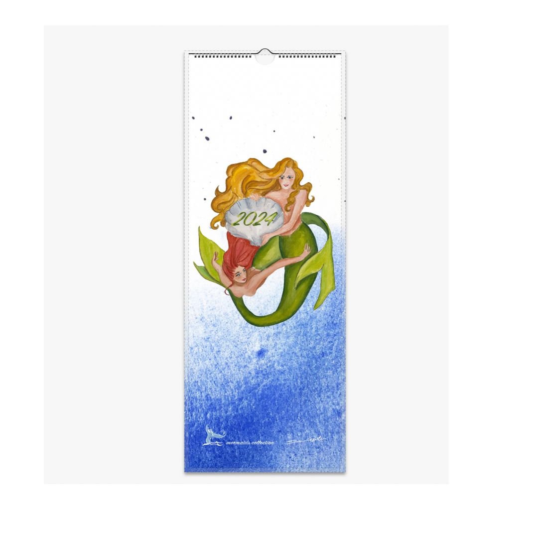 Mermaid Calendar for Wall, 2024 Wall Calendar, Art Calendar, Wall ...