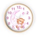 Girls Pink Teddy Bear Wall Clock Baby Wall Clock Kids Nursery - Etsy