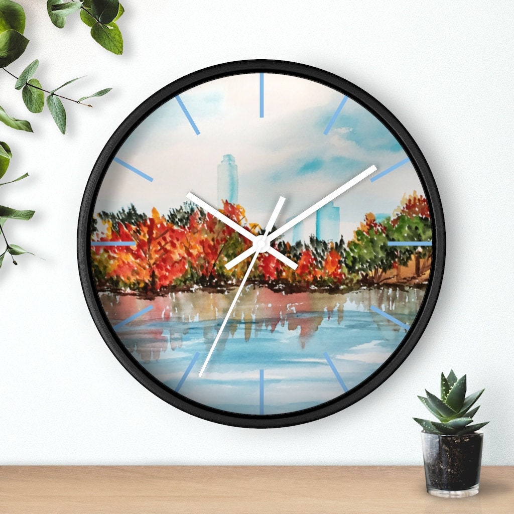 Nueva York Reloj de pared acuarela Relojes arte Artículos para el hogar ...