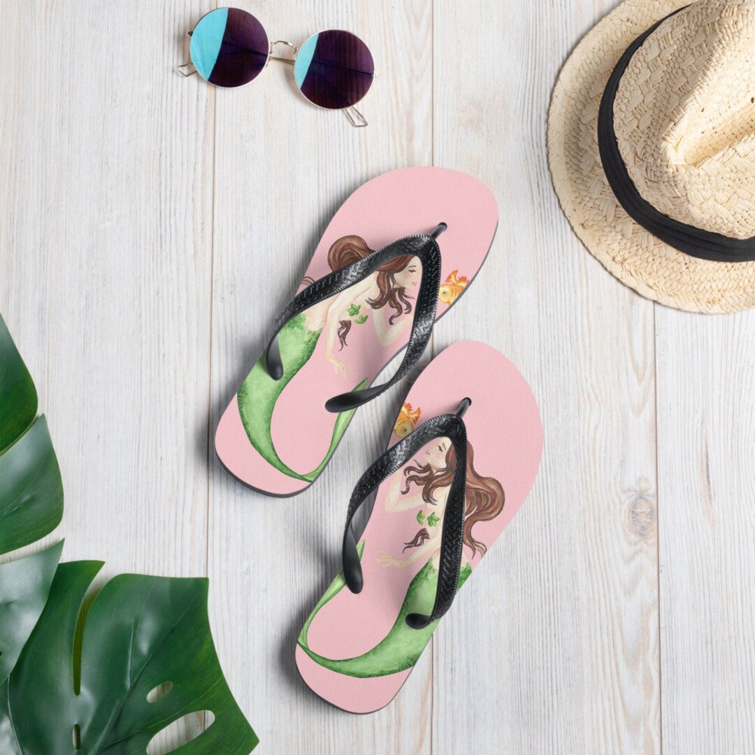 Mermaid Flip Flops, Sandal Women, Mermaid Shoes, Beach Sandals, Gift ...