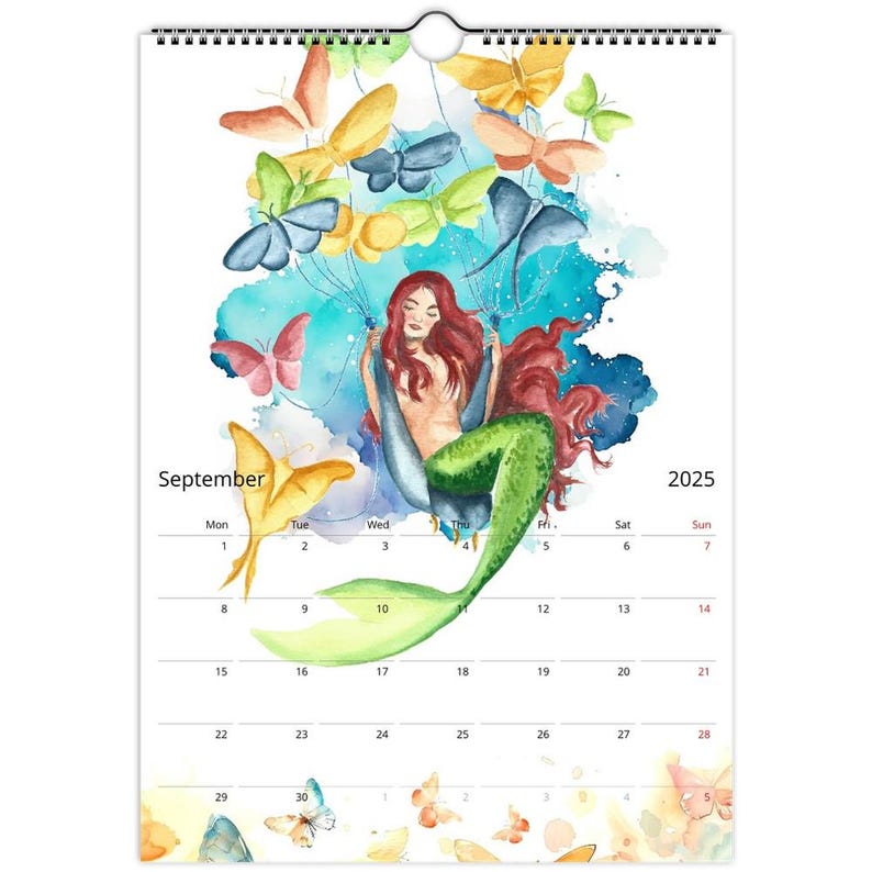 Calendar 2025, Mermaid Calendar 2025, Fantasy 2025 Wall Calendar ...