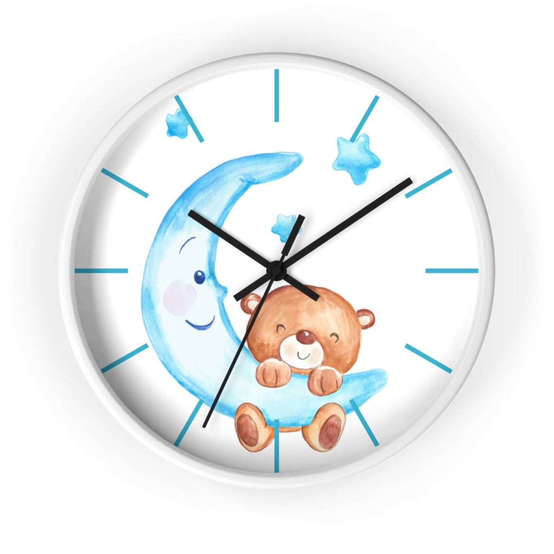 Clock Wall Art Nursery Clock Boys Bear Decor Nursery Baby Bear ...