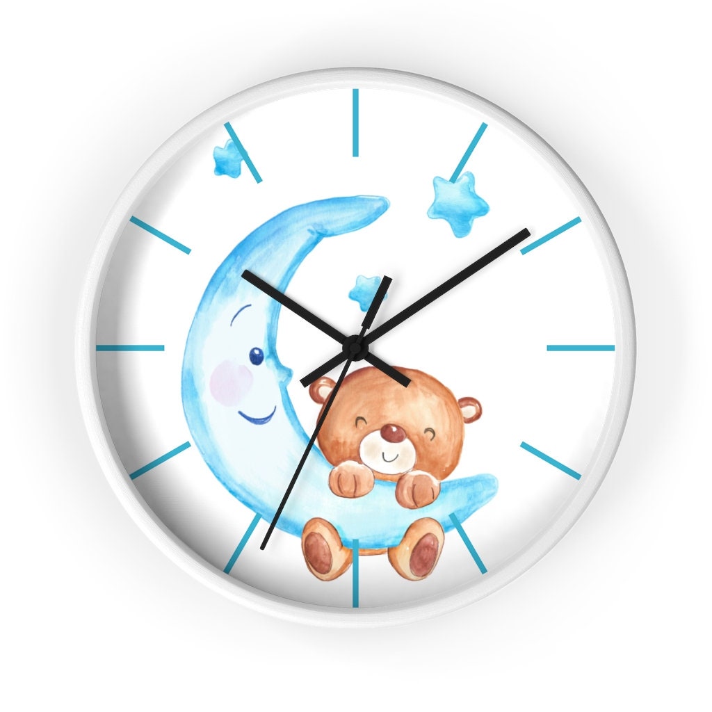 Clock Wall Art Nursery Clock Boys Bear Decor Nursery Baby Bear ...
