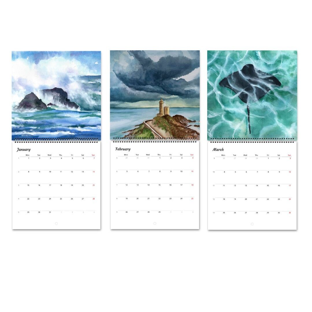 Ocean Calendar 2024 Art Calendar 2024 Fine Art Calendar - Etsy Canada