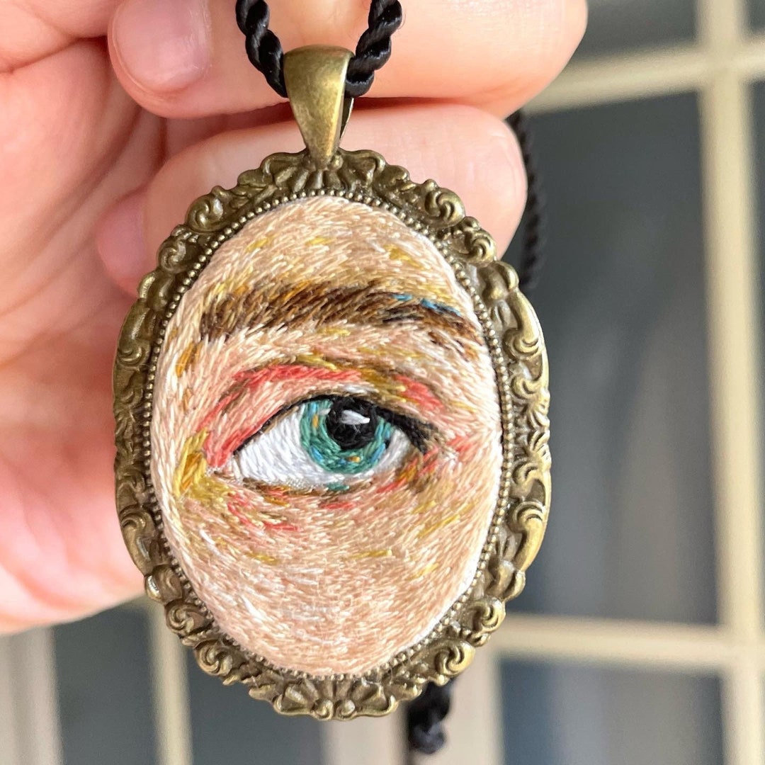 Eye Pendant. Embroidery Eye. Pendant Embroidery. - Etsy