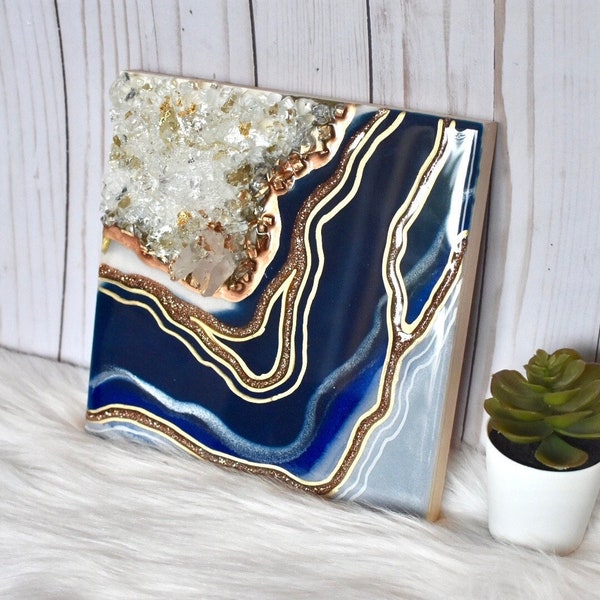 Blue Resin Art - Etsy