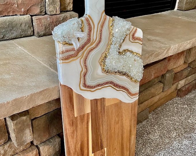 Geode Charcuterie Board, Cutting Board Acacia Wood 28.5x11 Serving ...