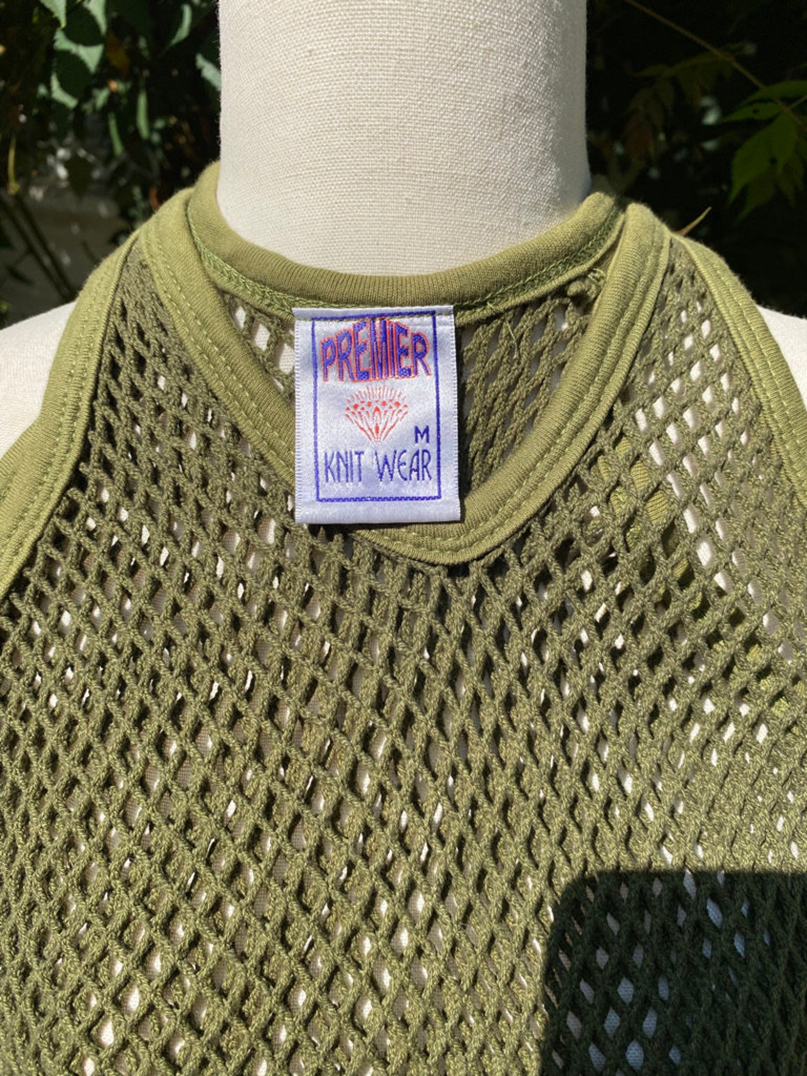 Vintage Olive Mesh Tank String Vest | Etsy