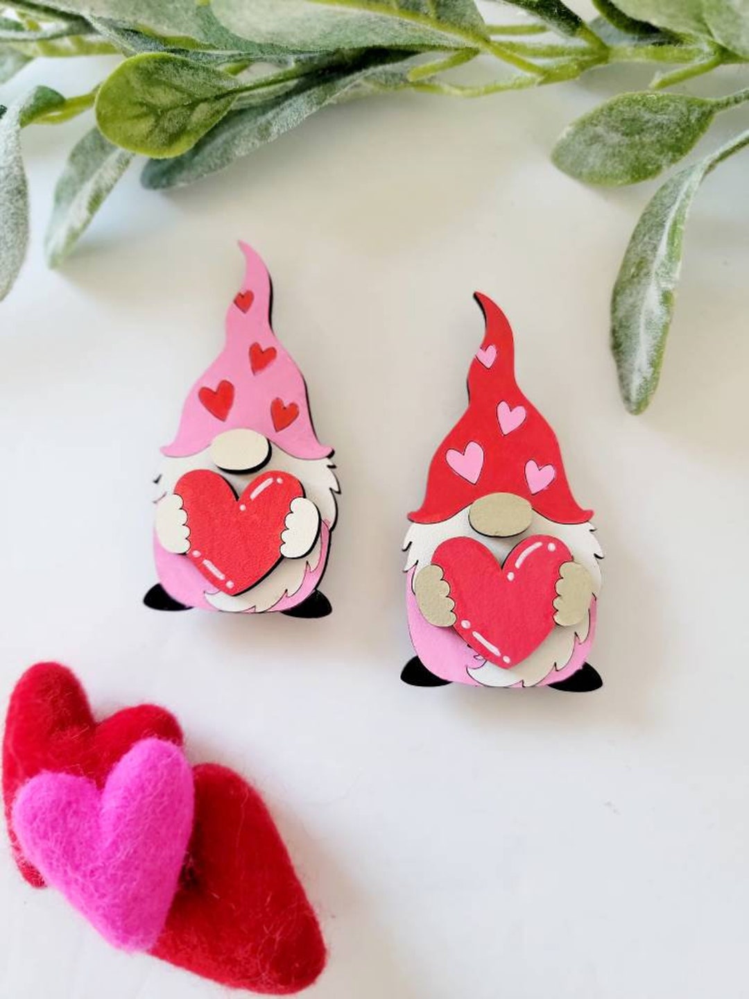 Valentine Gnome Magnet, Painted Magnets for Valentine Decor, Fridge ...