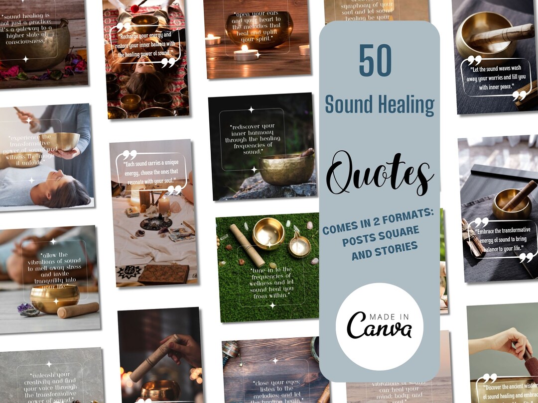Sound Healing QUOTES Canva Templates Instagram Facebook Social Media ...