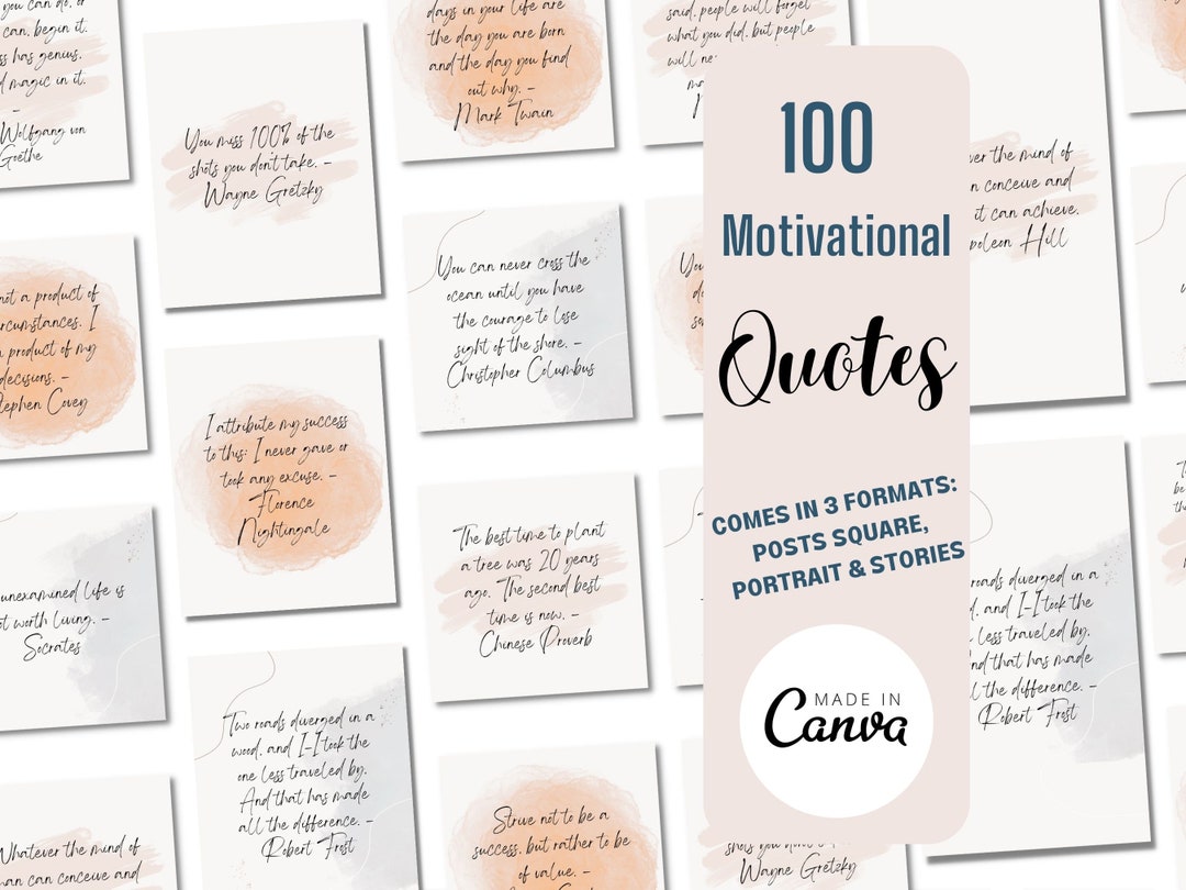 Motivational QUOTES Canva Template Instagram Facebook Social Media ...